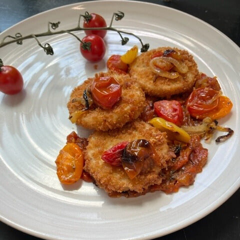 Grits Croquettes & Summer Tomato Confit - Barton Springs Mill